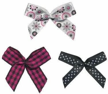 Annet BDR набор текстильных бантиков 20 шт 104 черно-розовый