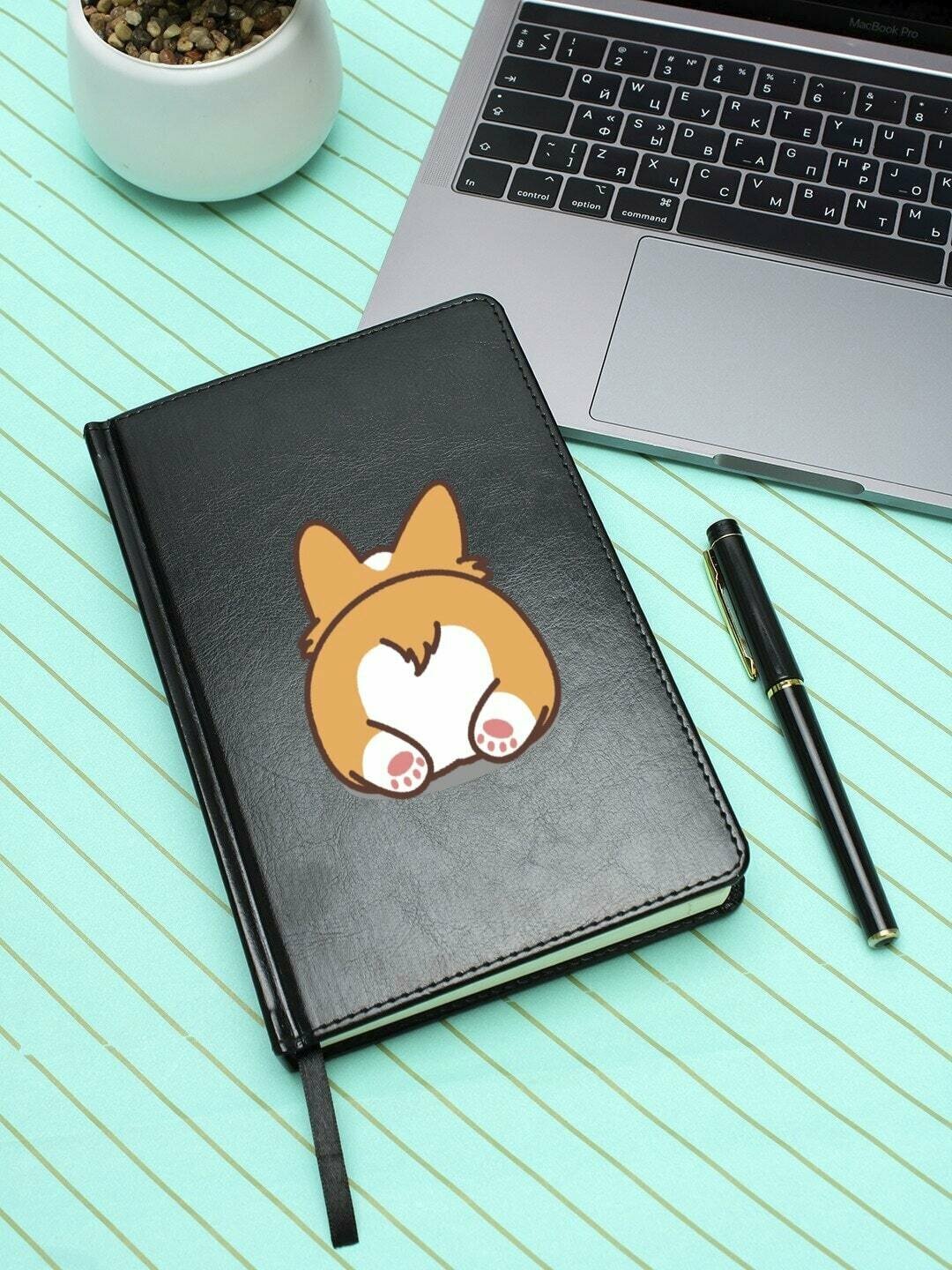 Ежедневник с принтом Корги недатированный,320 ст