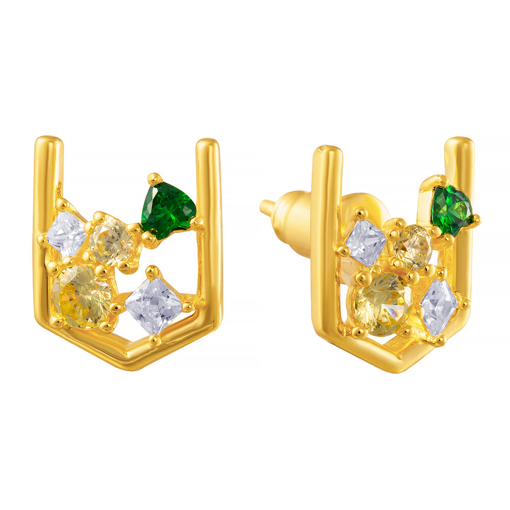 Серьги, серебро, 925 проба, фианит