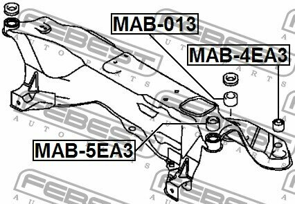 Сайлентблок подрамника MITSUBISHI GALANT 96-03 FEBEST MAB5EA3