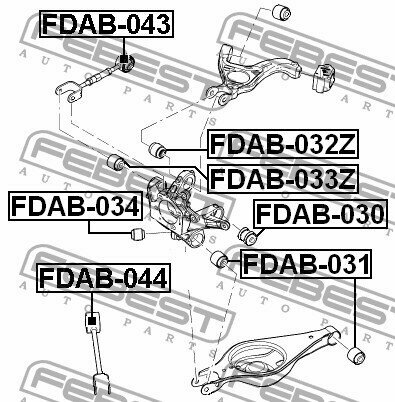 Сайленблок задней цапфы FEBEST FDAB031
