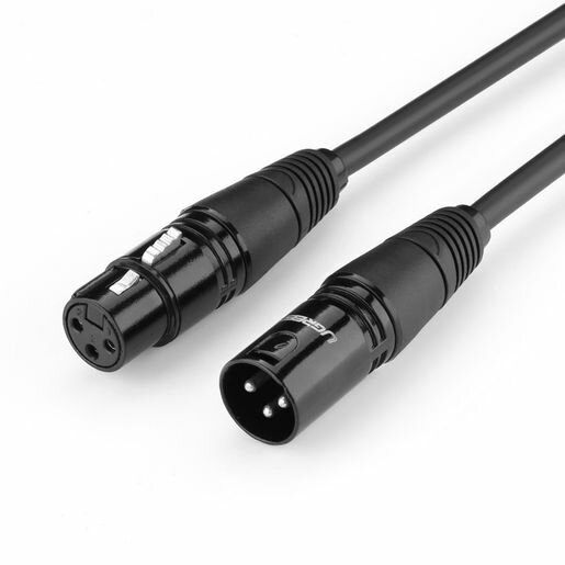 Кабель UGREEN AV130 (20712) Cannon Male to Female Microphone Extension Audio Cable. Длина: 5 м. Цвет: черный