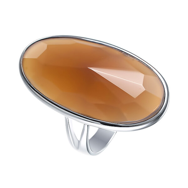 Кольцо, серебро, 925 проба, агат