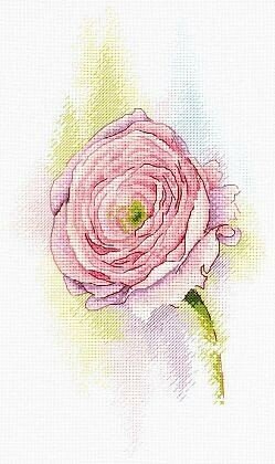 Набор для вышивания Aquarelle #А-046 Нежный Ранункулюс, Счетный крест, 16 x 28 см