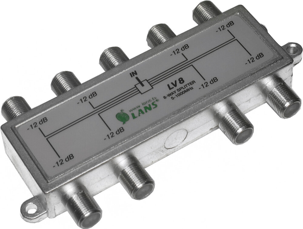 Делитель сигнала Lans LV8 (5 - 1000 МГц) на 8 телевизоров