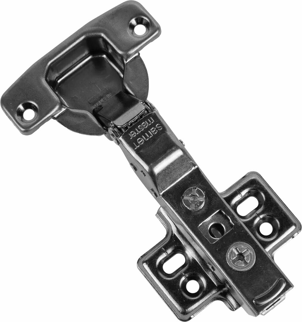 Петля мебельная полунакладная с доводчиком Samet Master Black 95 гр. с изгибом 9 мм