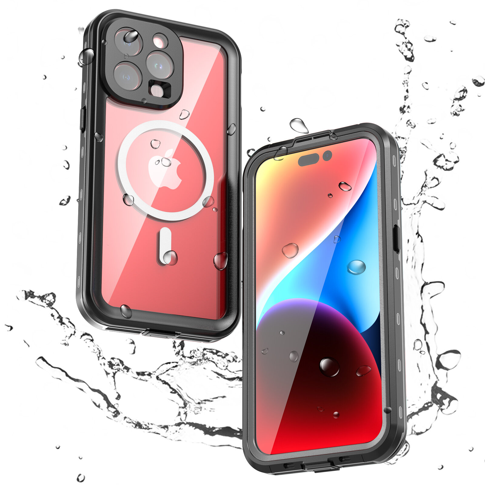Чехол для iPhone 15 Pro Max Redpepper Dot+ водонепроницаемый и ударопрочный, черный