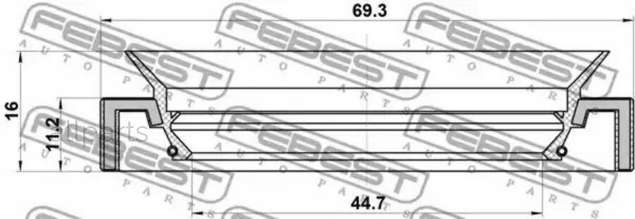 FEBEST 95HAY-46691119C Сальник привода 44.7x69.3x11.2 TOYOTA HILUX FEBEST 95HAY-46691119C