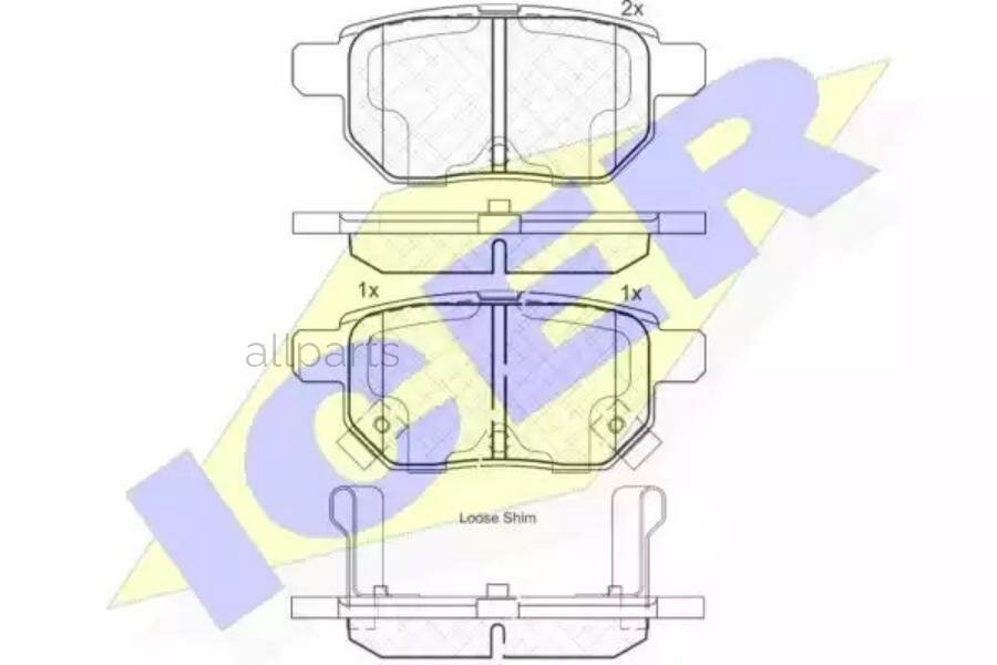 ICER 181899 181899 колодки дисковые задние!\ Toyota Auris 1.4VVT-i -2.2D 07>/Yaris 1.0VVT-i 06>