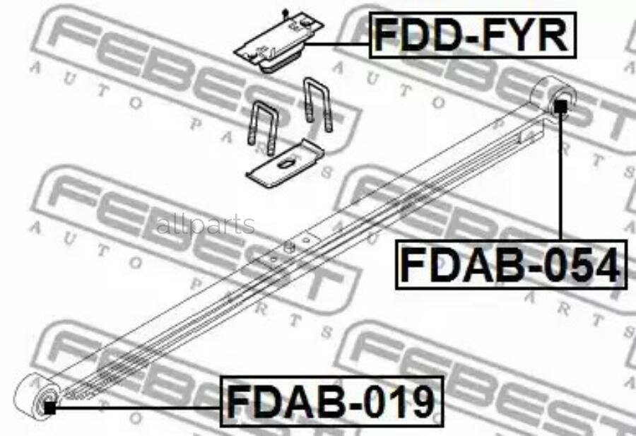 FEBEST FDAB-054 Сайлентблок задней рессоры FORD TRANSIT FY 2000-2006 [EU] FEBEST FDAB-054