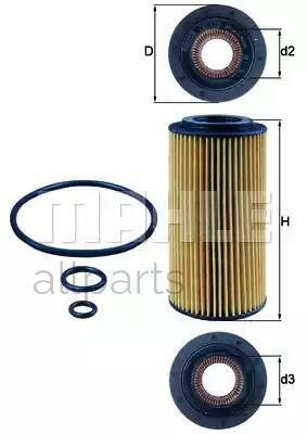 MAHLE OX179D Фильтр масляный MERCEDES-BENZ: E-CLASS 99-02, E-CLASS 02-, E-CLASS T-Model 03-, E-CLASS универсал 99-03, S-CLASS 99-05