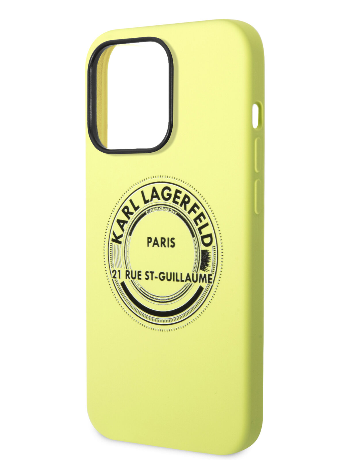 Lagerfeld для iPhone 14 Pro Max чехол Liquid silicone RSG Round logo Hard Green