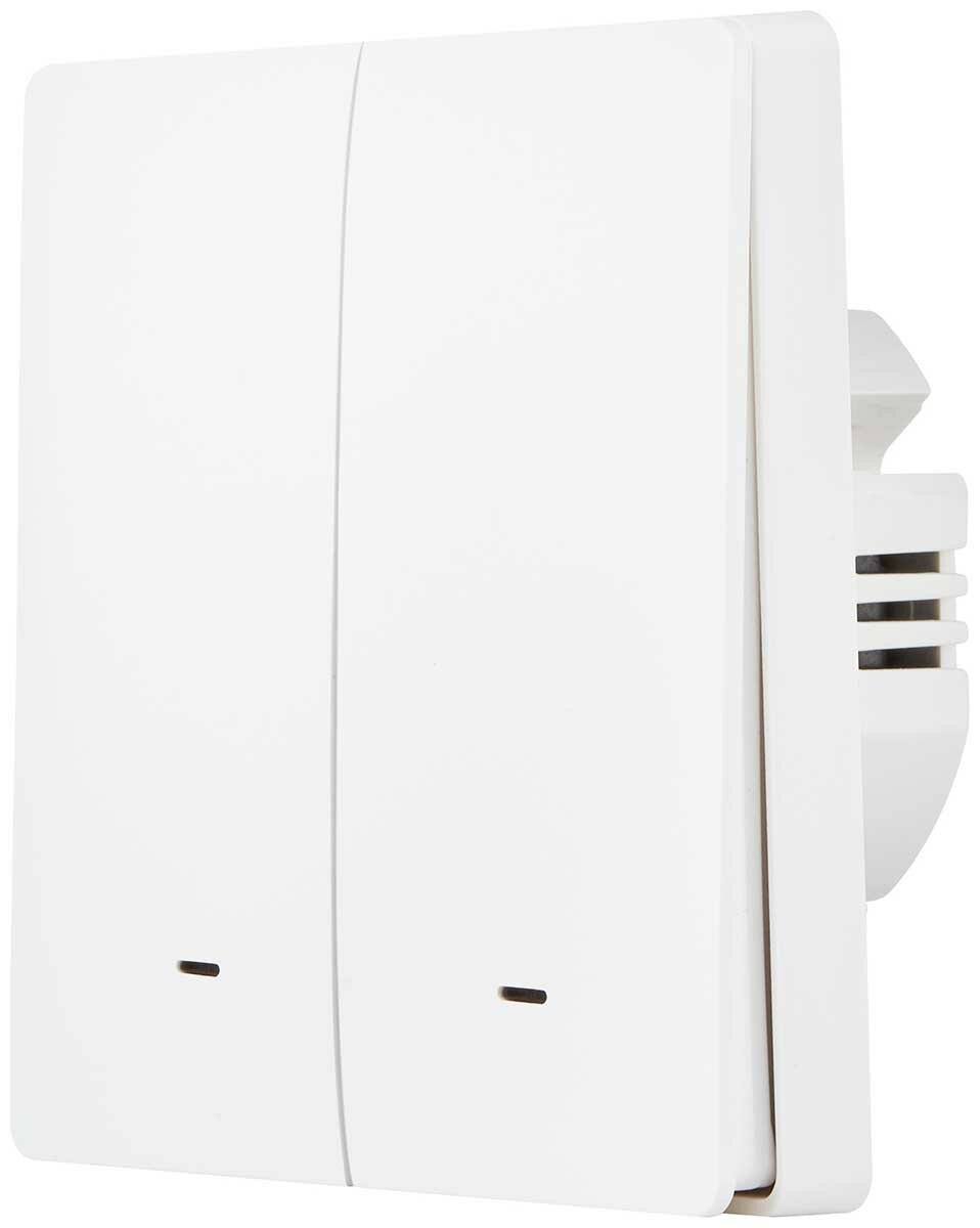 Выключатель Hommyn настенный, zigbee, 2 клавиши (без нейтрали) SWZBNN02W