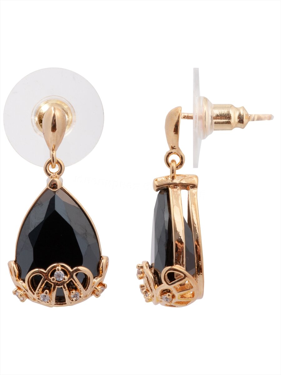 Серьги клипсы, фианит