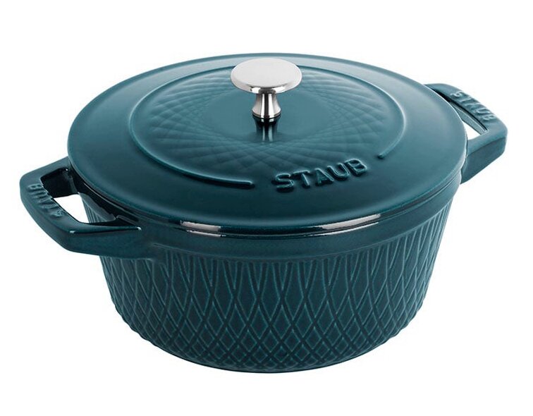 Кокот чугунный круглый STAUB 24 см, 4,25 л, морская волна (14522437)