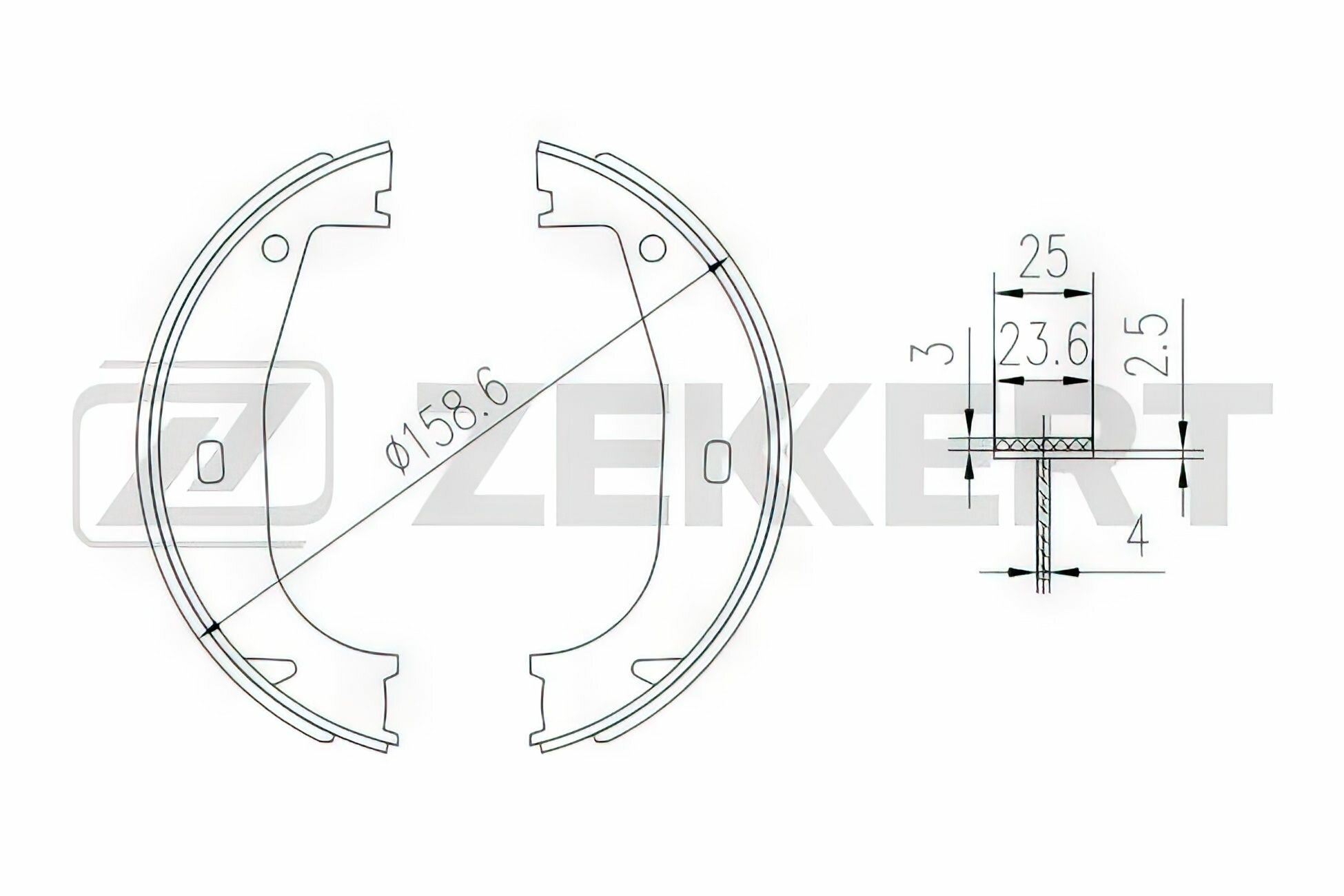ZEKKERT bk-4288 (34411160729 / 34411160924 / 34416761289) колодки торм. бараб. задн. стоян. торм. BMW (БМВ) 3 (e36) 91-