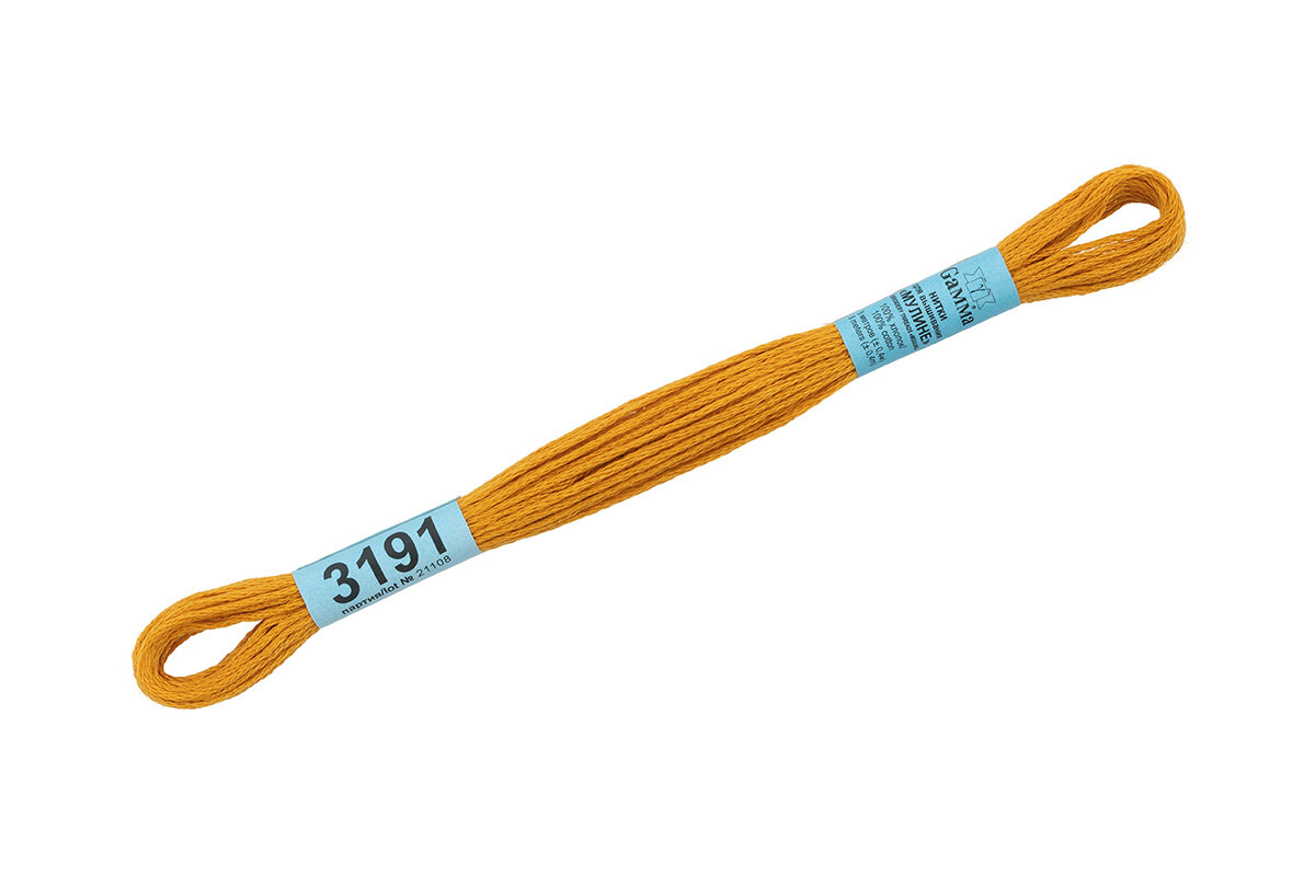 Мулине GAMMA нитки для вышивания 8м. 3191 охра, 1 шт.
