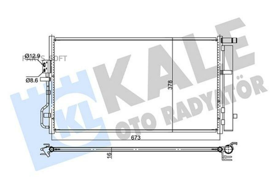 KALE 357750 Радиатор кондиционера для а/м Hyundai Tucson II (15-) Kia Sportage IV (16-) 2.0i паяный ()