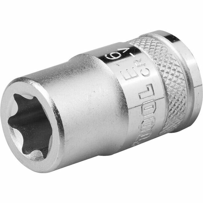 Торцовая головка KRAFTOOL 1/2", E18, Cr-V сталь, хромированная