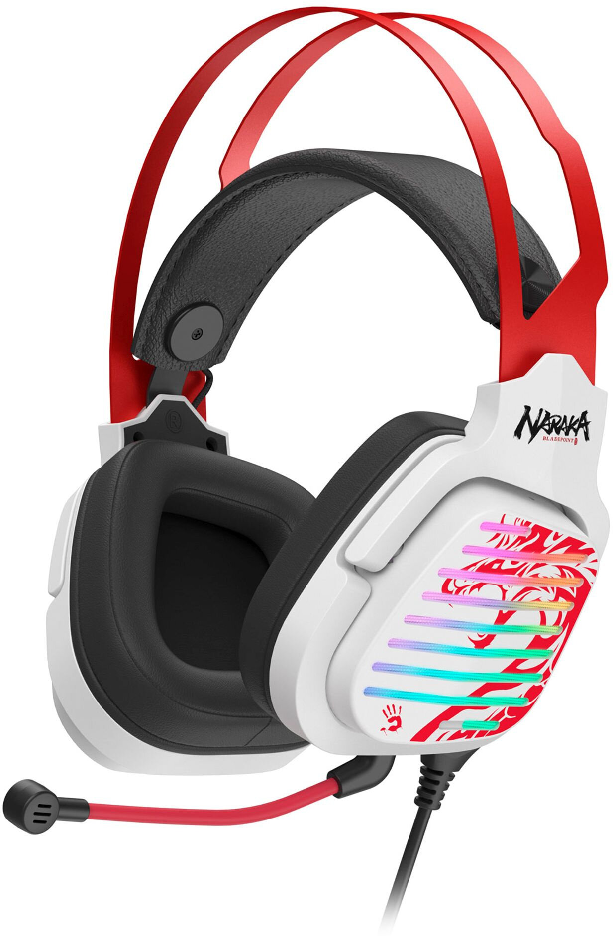 Наушники с микрофоном Bloody G560 белый/красный 2м