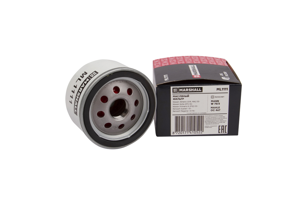 MARSHALL ML1111 фильтр масляный Nissan (Ниссан) Almera (Альмера) (g15, n16) 02- Primera (Примера) III 03- Renault (Рено)