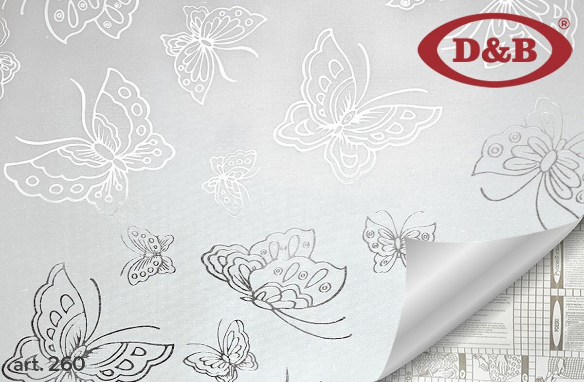 Пленка самоклейка 45смх 8м D&B витраж "Бабочки" 260