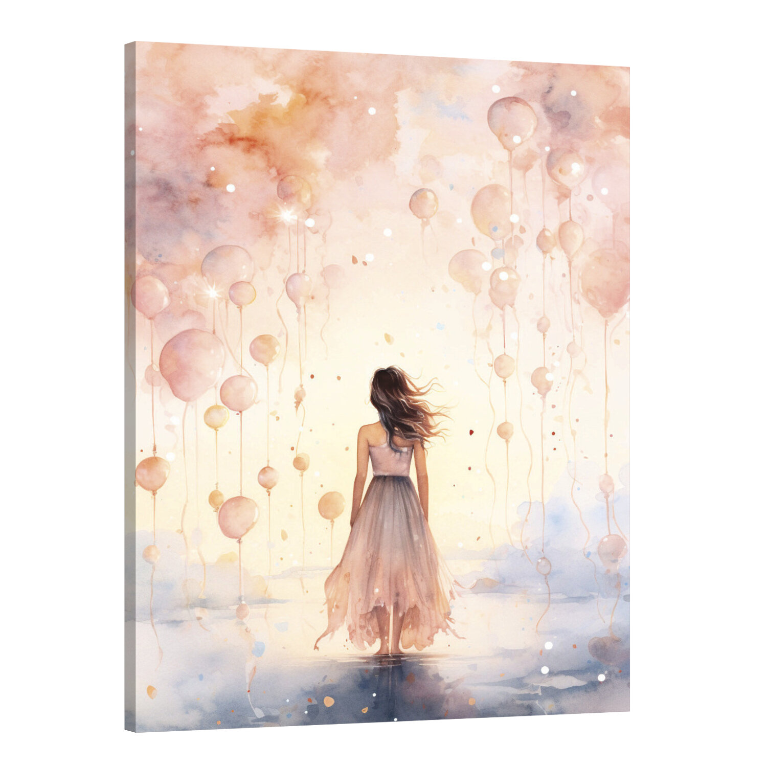 Интерьерная картина 50х70 "Девушка с шариками"