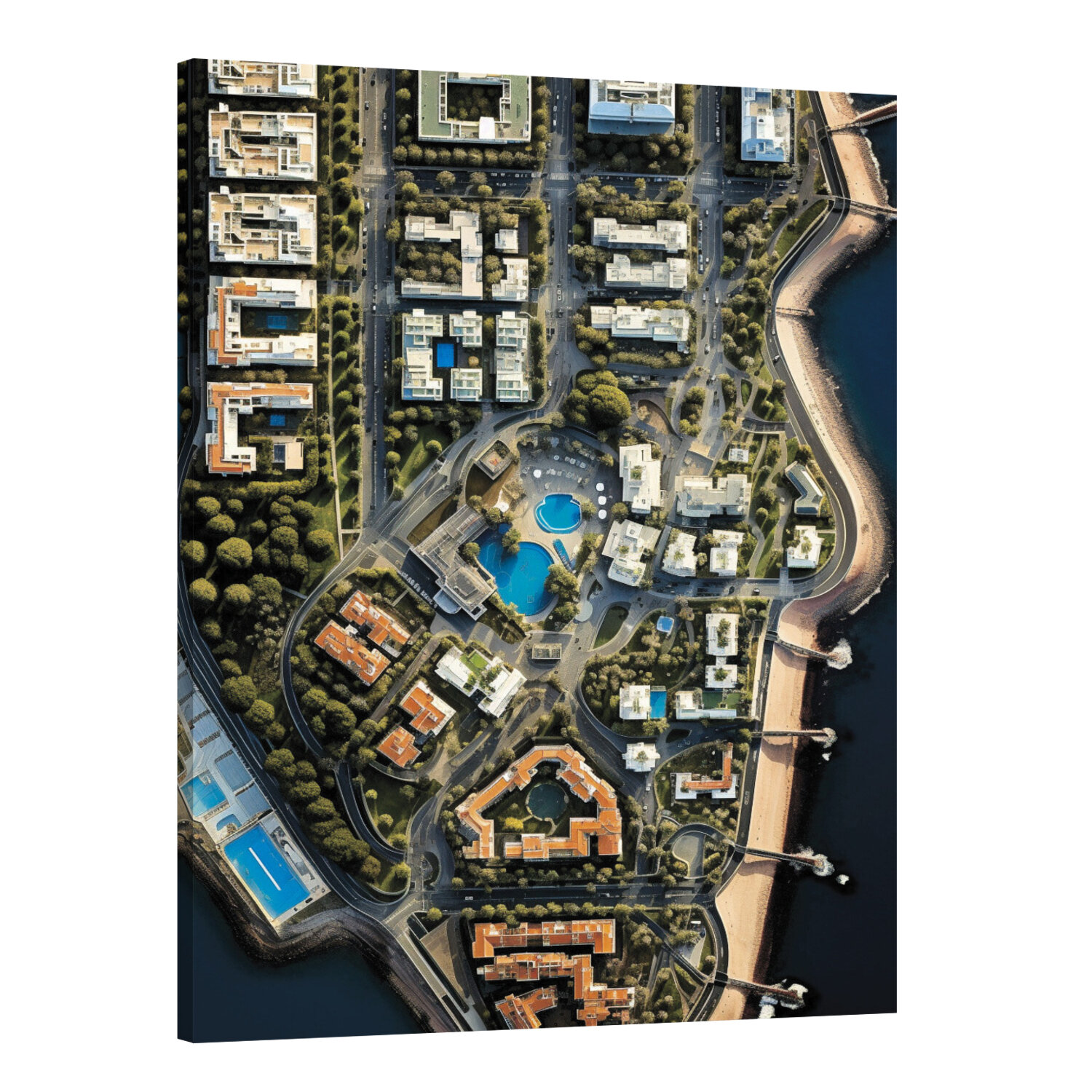 Интерьерная картина 50х70 "Городское побережье"