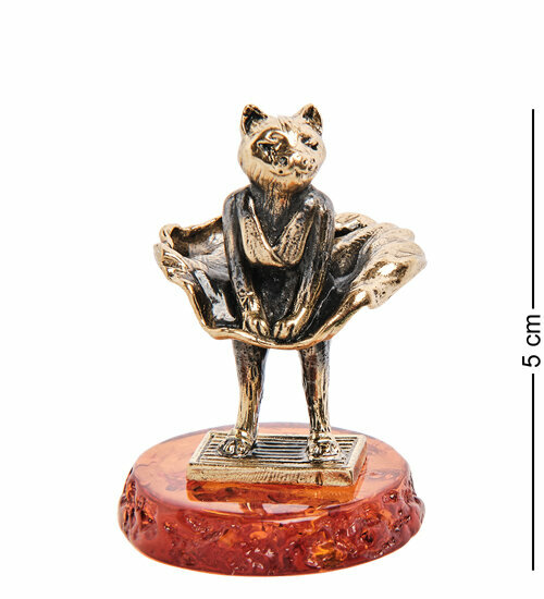 Фигурка Кошка Мерлин Монро (латунь, янтарь) AM-3105 113-709837