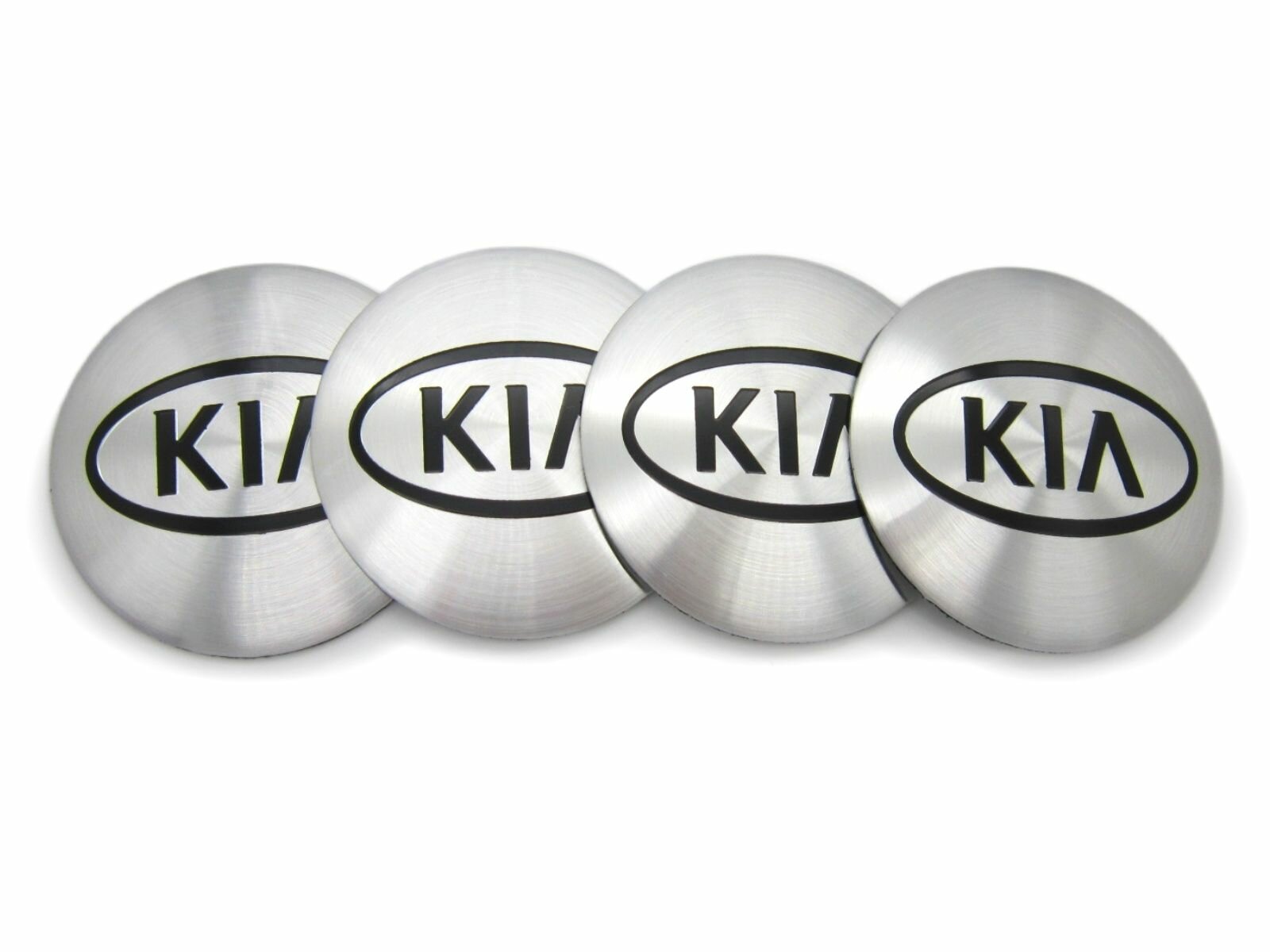 Наклейки на диски и колпаки Kia chrome black logo 56 мм алюминий сфера