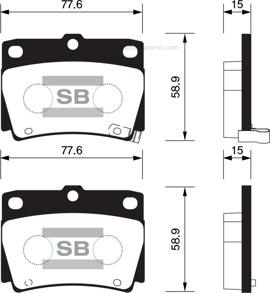 SANGSIN BRAKE SP1522 Колодки тормозные дисковые, передние