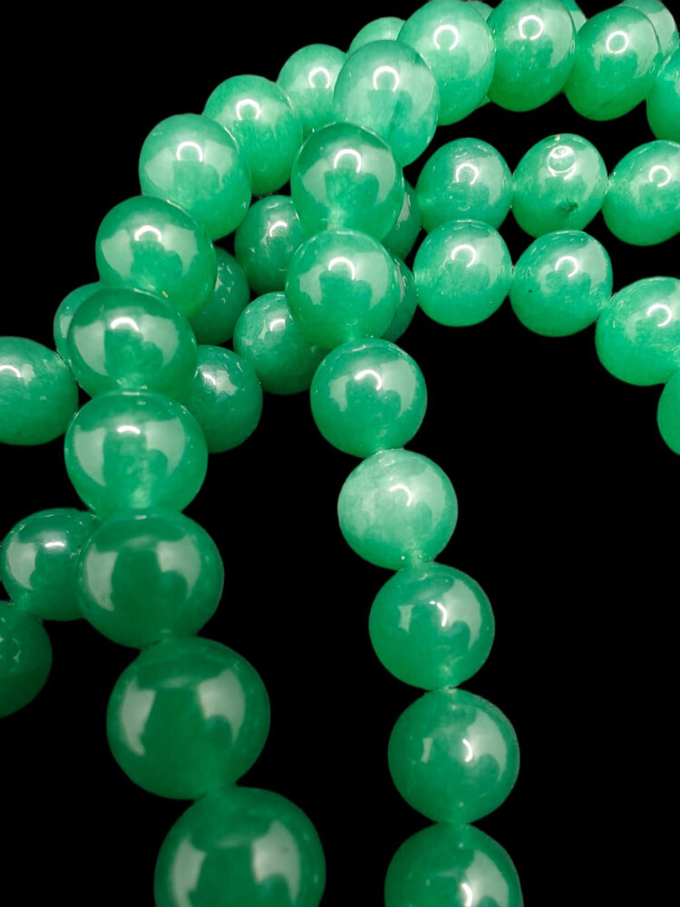 Бусины Нефрит (10 мм, 36-38 штук) из натурального камня для создания украшений