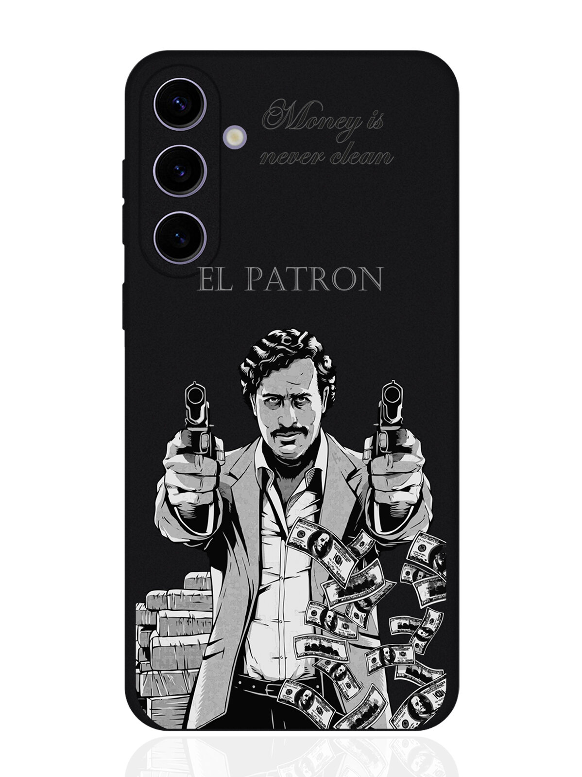 Чехол для смартфона Samsung S24 Plus черный силиконовый El Patron Pablo Escobar/ Пабло Эскобар