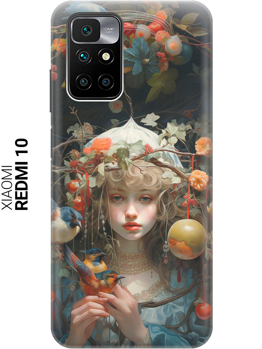 Силиконовый чехол на Xiaomi Redmi 10 / Сяоми Редми 10 с рисунком "Бестия окаянная"