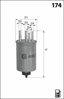 Фильтр топливный MECAFILTER ELG5464