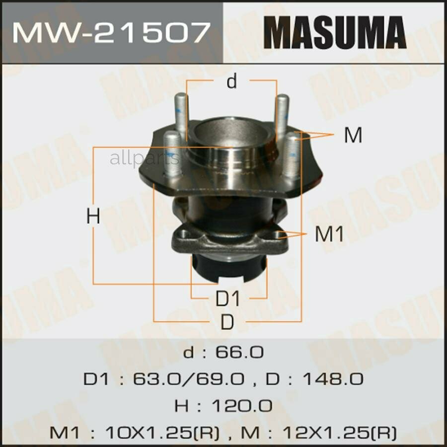 MASUMA MW-21507 Ступица зад. лев. NISSAN TIIDA 07 -