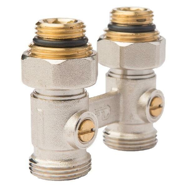 Узел нижнего подключения радиатора прямой 1/2х3/4 с шаровым краном (ME220АC) TIM (40/10)