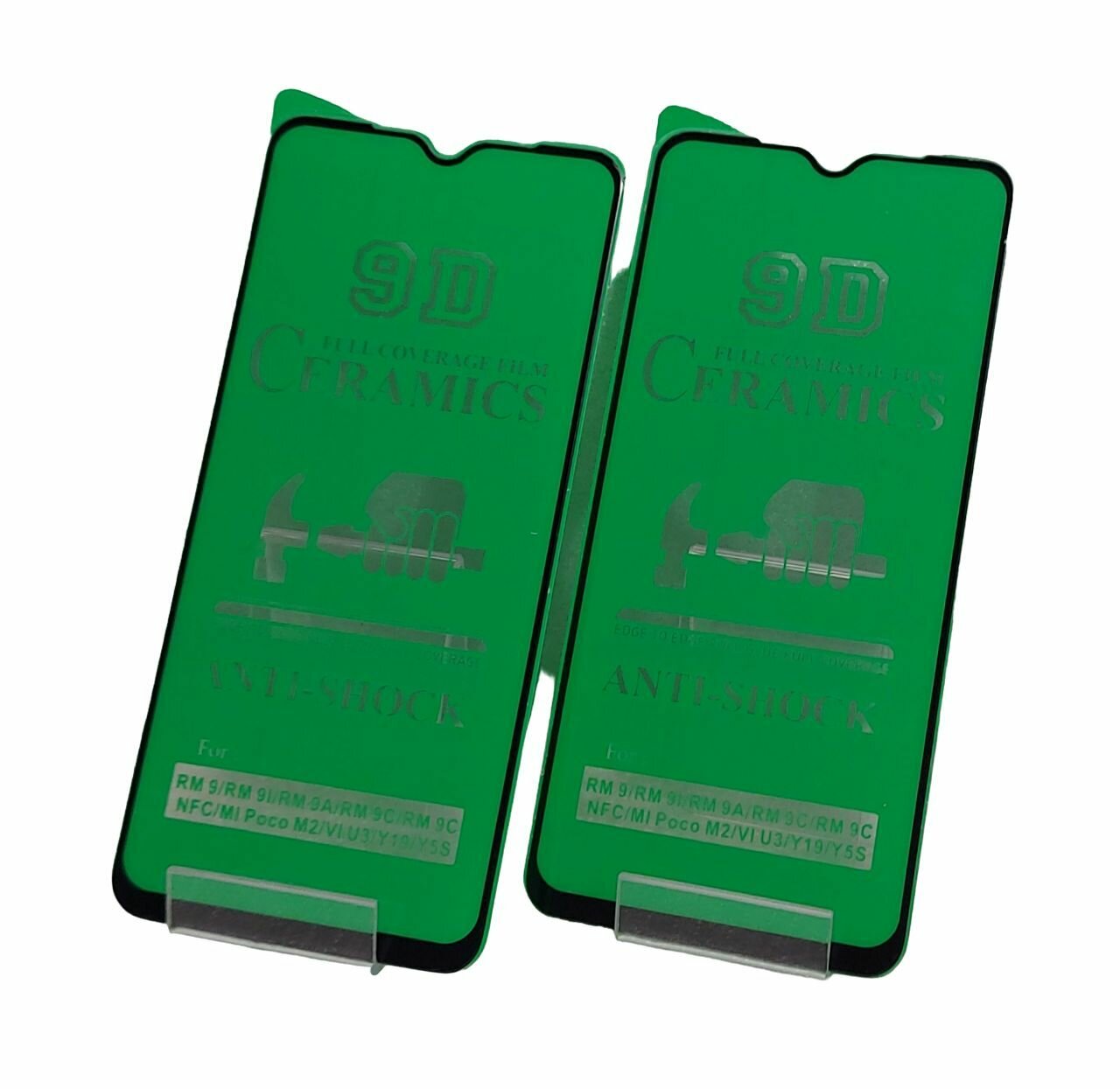 Защитная пленка "полное покрытие" для Xiaomi Redmi 9A, Redmi 9C, Tecno Spark 6, Tecno Spark 7, Realme C21Y, силикон, черная, 5 шт.