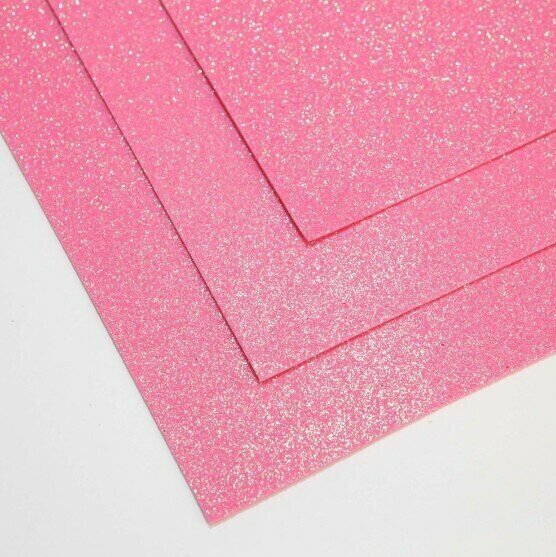 Фоамиран мерцающий 1,5мм Розовый зефир размер 60x70см (3шт)