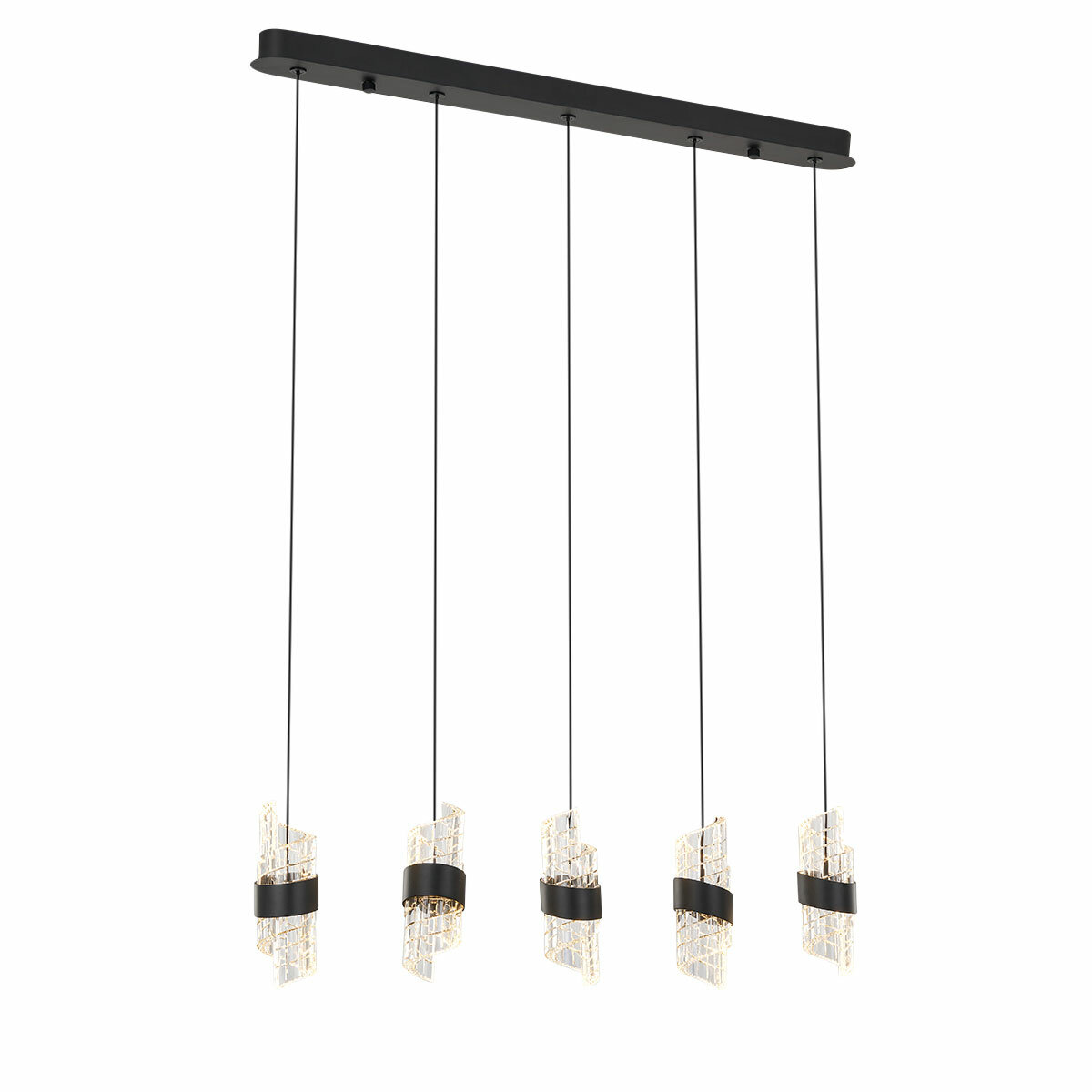 Подвесной светильник Delight Collection MD23001022 MD23001022-5B matt black, Прозрачный/Черный, LED, 5 x 7 Вт.