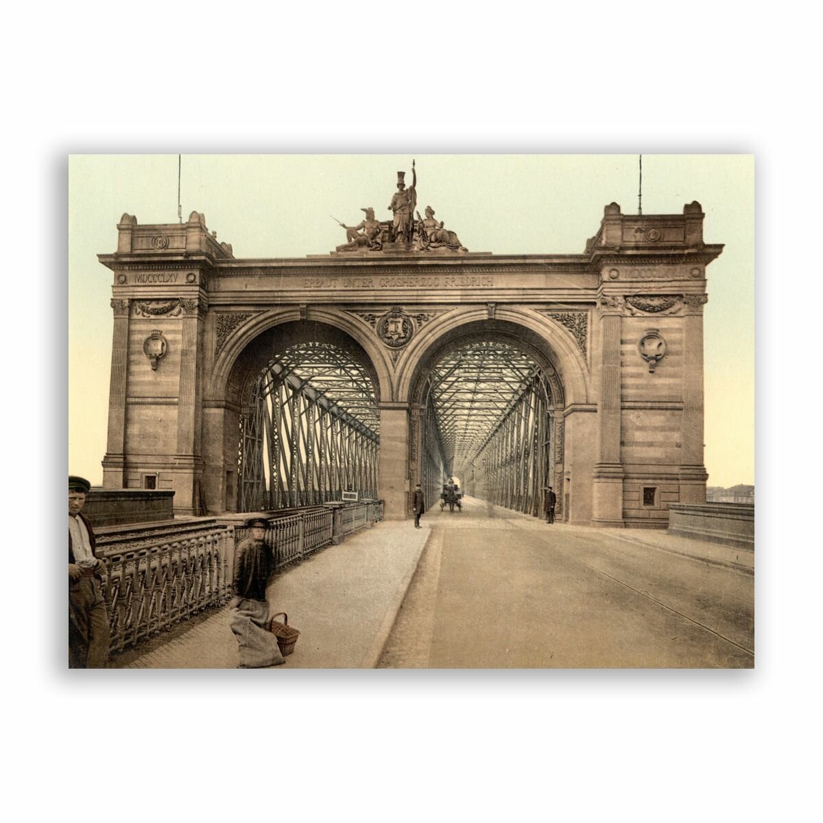 Постер, плакат на бумаге / The Rhine Bridge, Mannheim, Baden, Germany / Размер 80 x 106 см