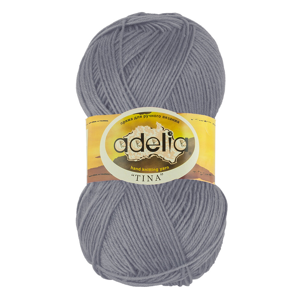 Пряжа ADELIA "TINA" 100% акрил 100 г 308 м №104 св. серый