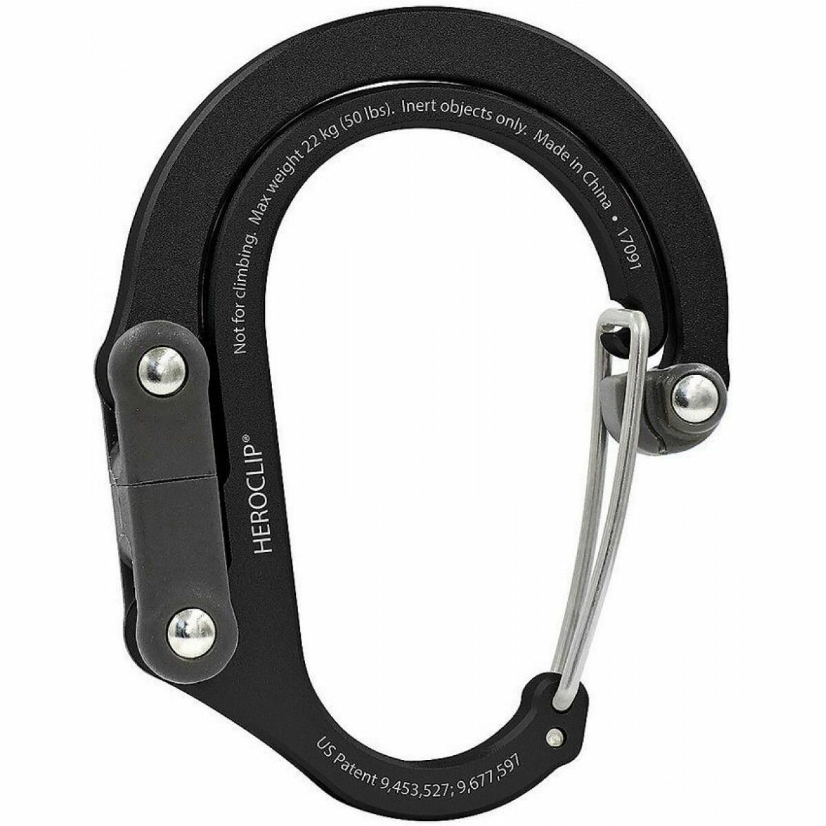 Туристический поворотный карабин для снаряжения Heroclip Small Stealth Black