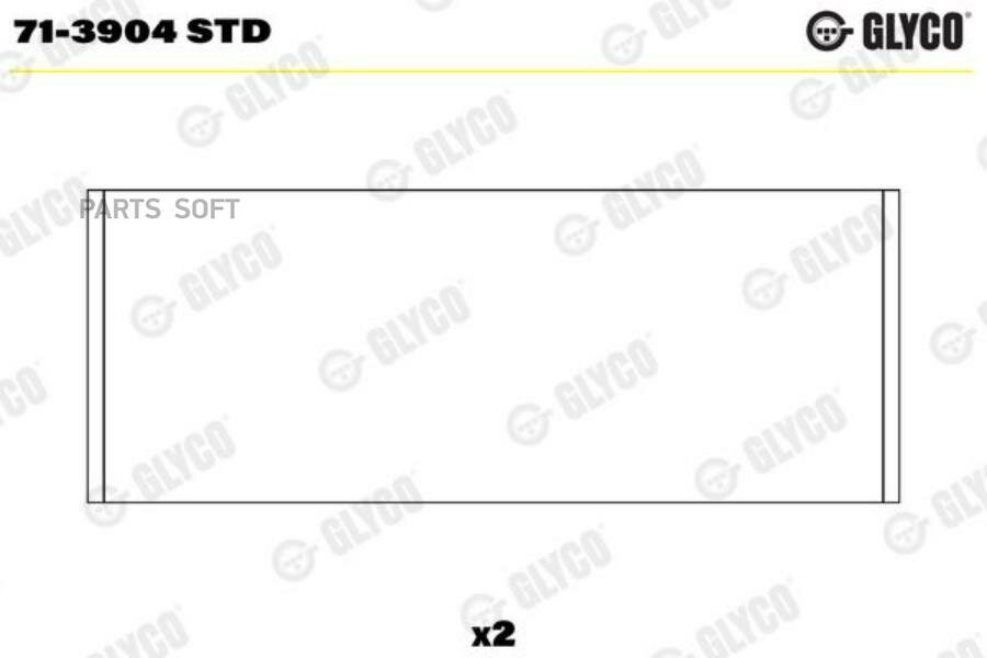 GLYCO Вкладыши шатунные VAG A2/A3/GOLF IV/V/TOURAN 1,4/1,9TD STD (2шт.)