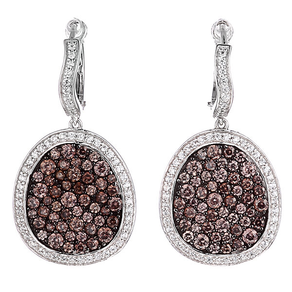 Серьги, серебро, 925 проба, фианит