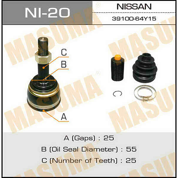 MASUMA NI-20 шрус 25x55x25