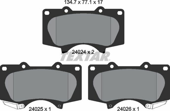 Тормозные колодки дисковые LEXUS GX 400 4WD/470 09-, LX