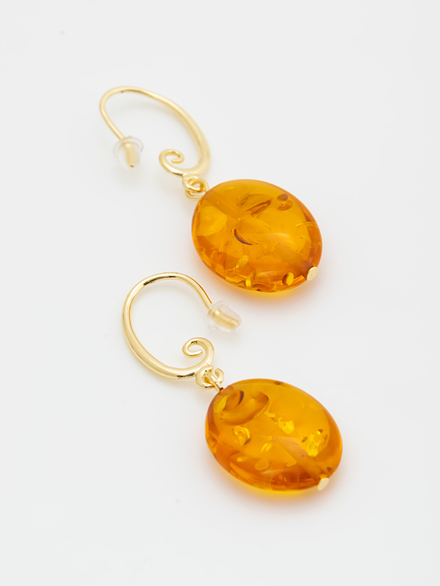 Серьги, янтарь синтетический