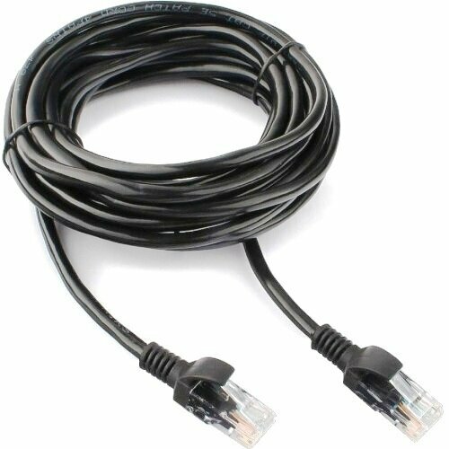 Патч-корд RJ45 1м UTP C5e - чёрный Гарнизон PC-UTP-5e-1-BK многожильный кабель AWG26