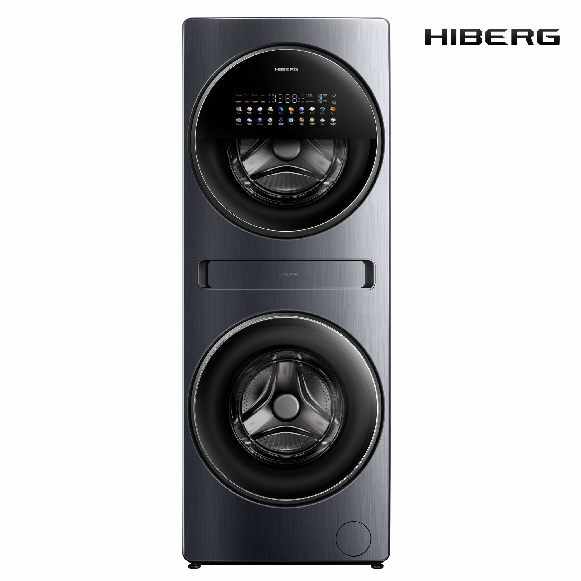 Стиральная машина c сушкой с двумя барабанными 60 см HIBERG TOWER i-DD 107-612 Sd